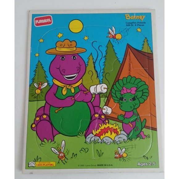 Playskool | Toys | Vintage 993 Playskool Barney Frame Tray Puzzle ...